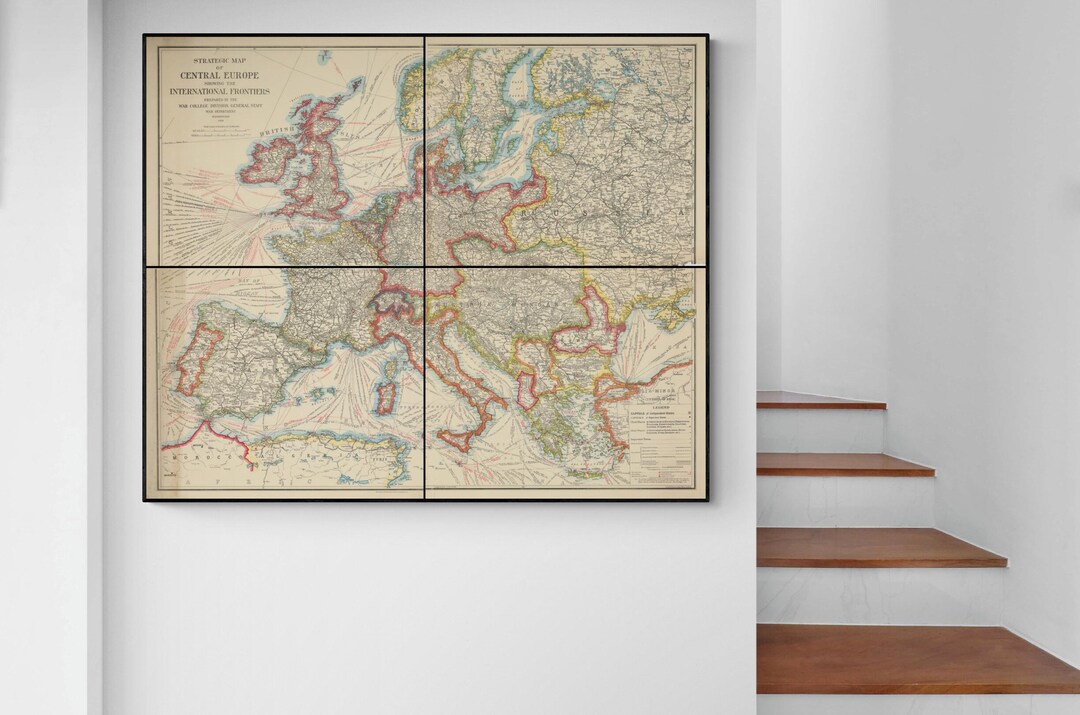 1915 Military Theatre Map of Europe During the Great War Antique World ...
