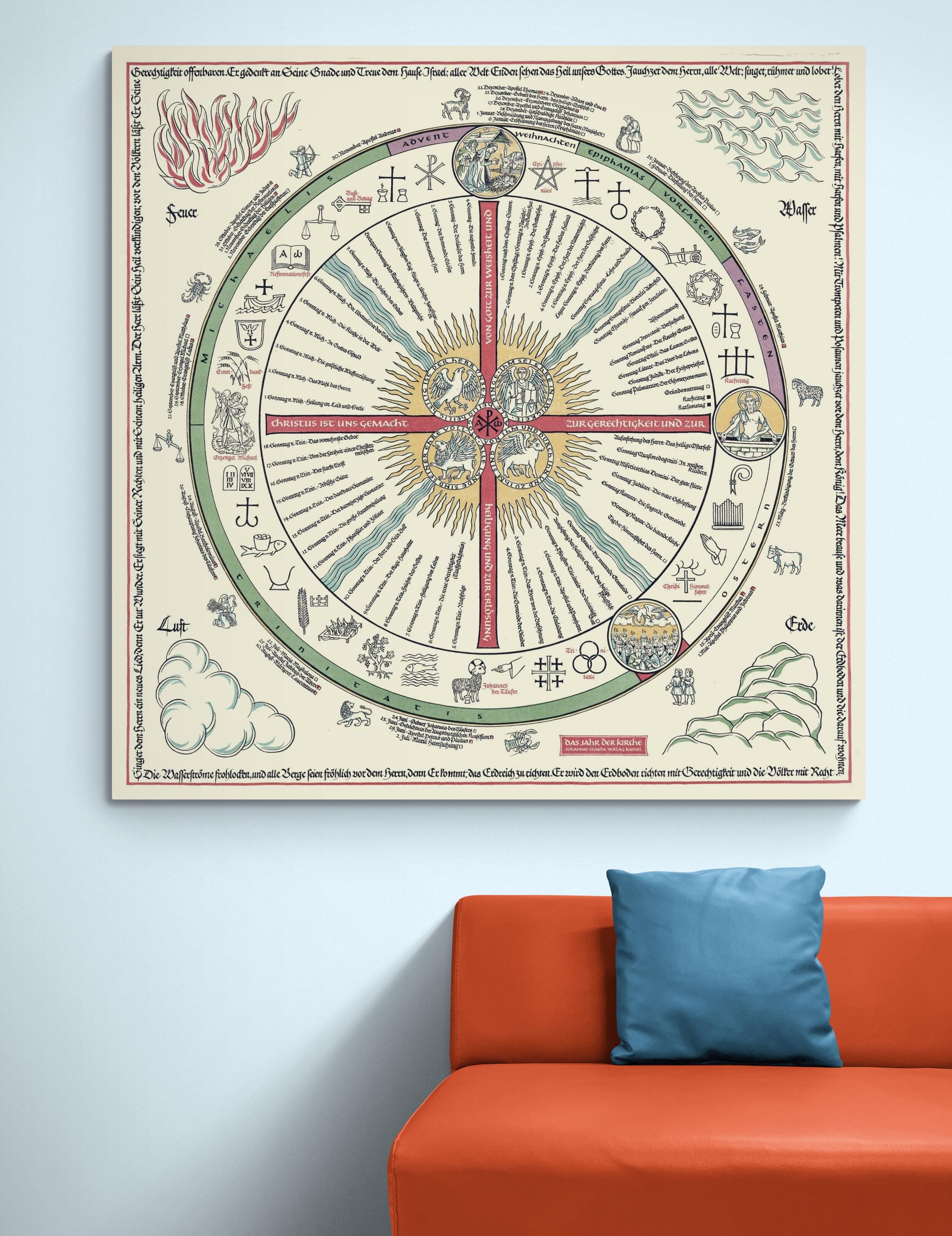 Medieval Liturgical Calendar – Christian Religious Art Print ...