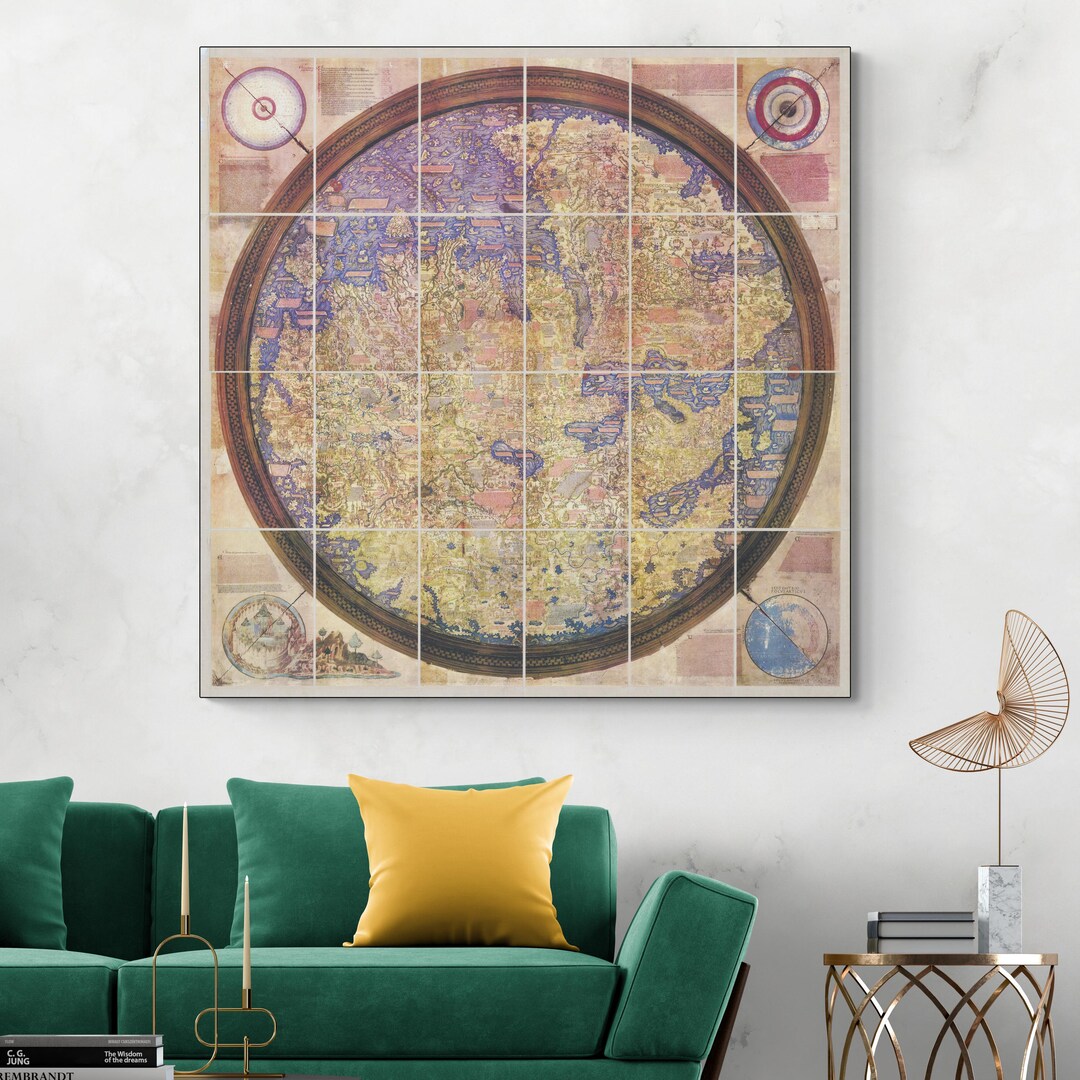 Fra Mauro World Map Mappa Mundi – Medieval Cartography Depicting 15th ...