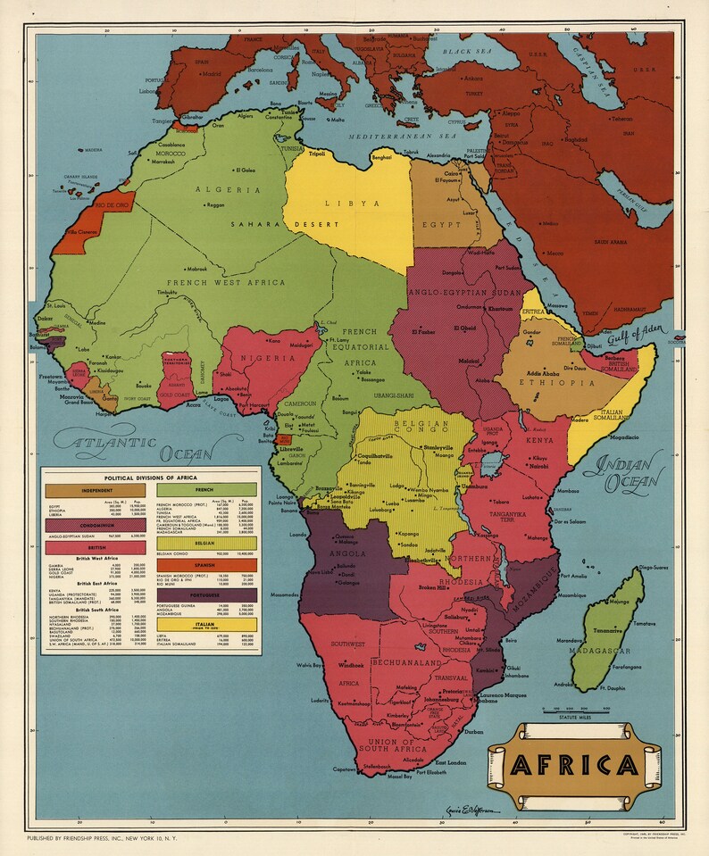 Map of Colonial Africa Classroom Colonialist Nations Chart Political ...