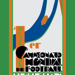 1930 First World Cup Promotional Poster Uruguay Football Futbol Soccer ...