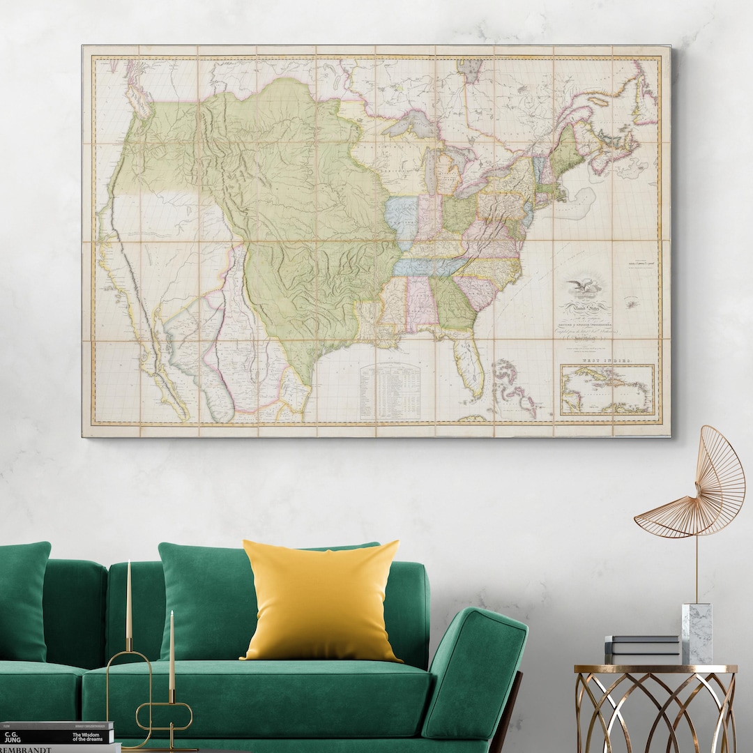 1816 John Melish Map of the United States – Early National Map Showing ...