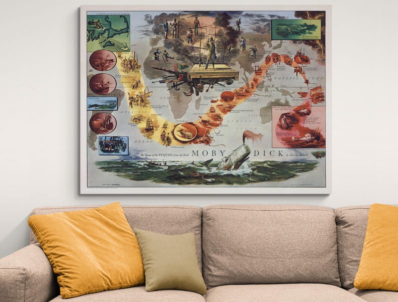 Pictorial Map of Herman Melville’s Moby-dick | American Literary ...