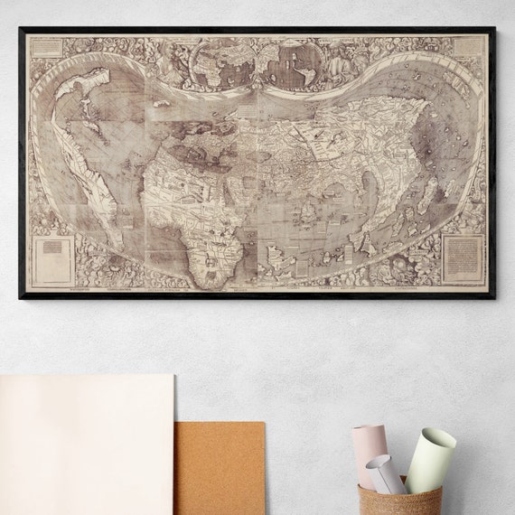1507 Waldseemüller World Map First Map to Show America - Etsy
