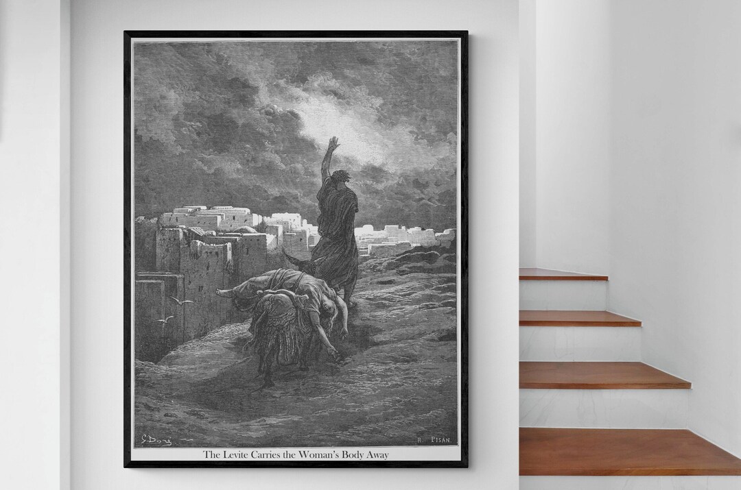 The Levite Carries the Woman's Body Away Gustave Dore Antique ...