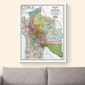 1920 Map of the Republic of Bolivia – Historic South American ...