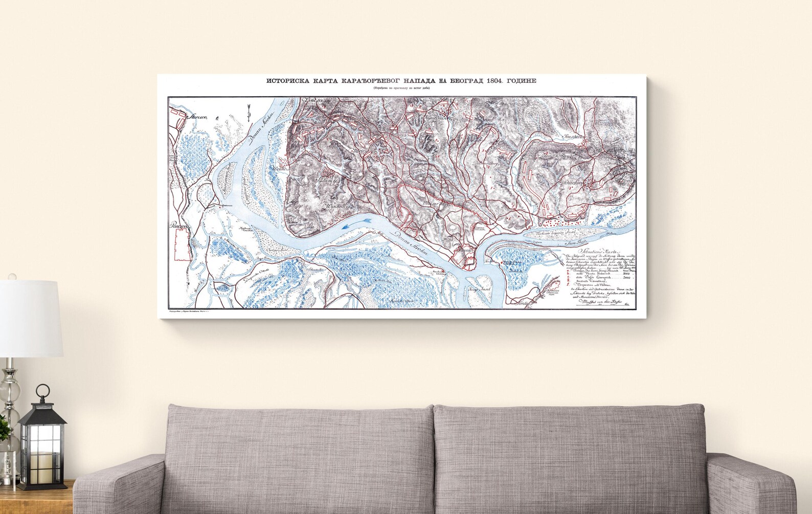 1804 Military Map of Belgrade Serbia – First Serbian Uprising Against ...