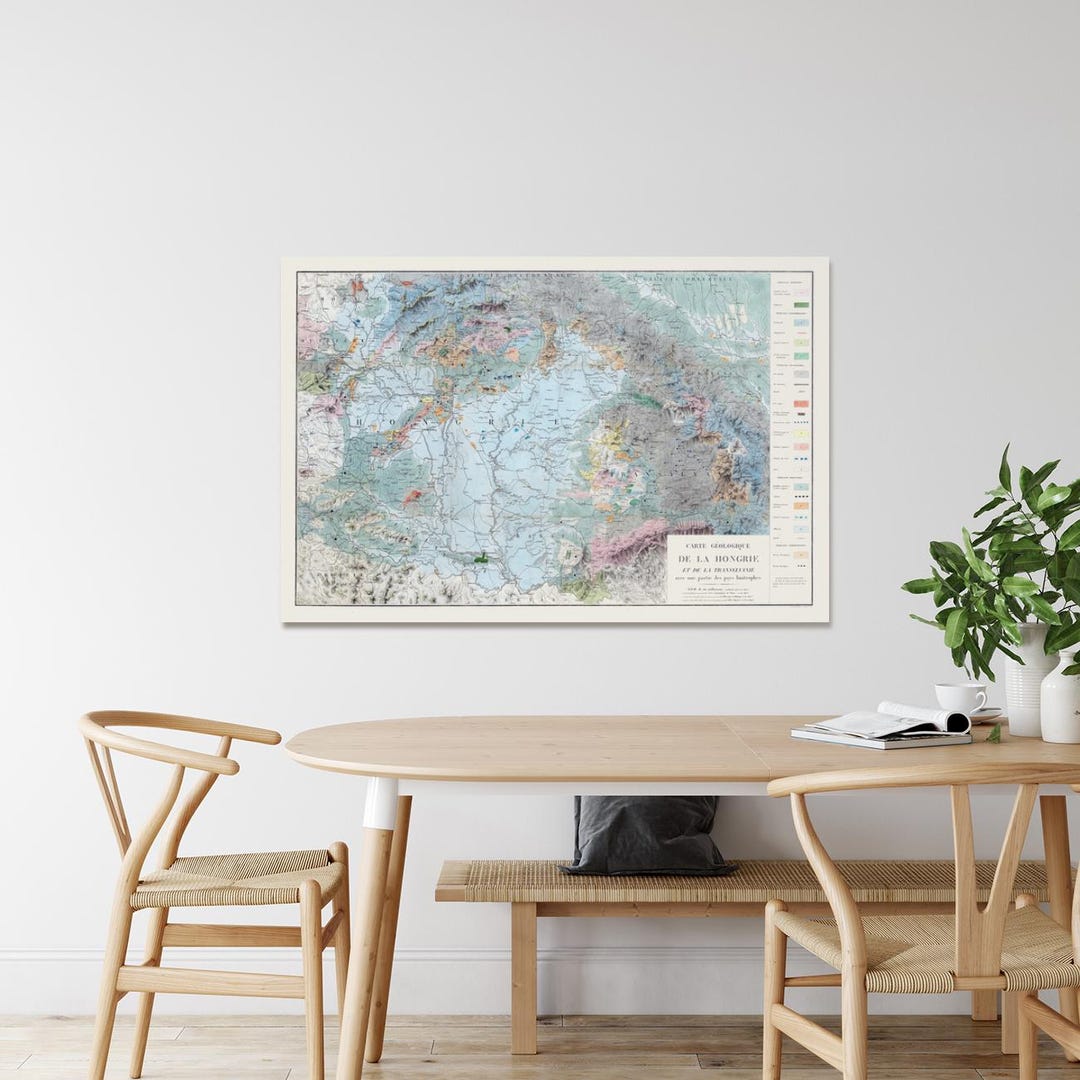 1822 Geological Map of Hungary and Transylvania European Geologic ...