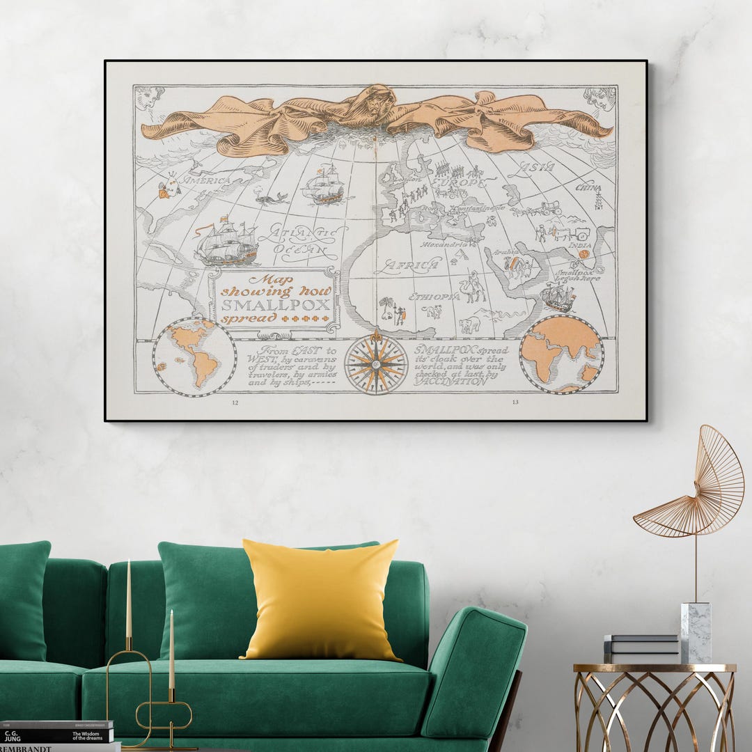 Pictorial Map Showing History of Smallpox Epidemiology Public Health ...
