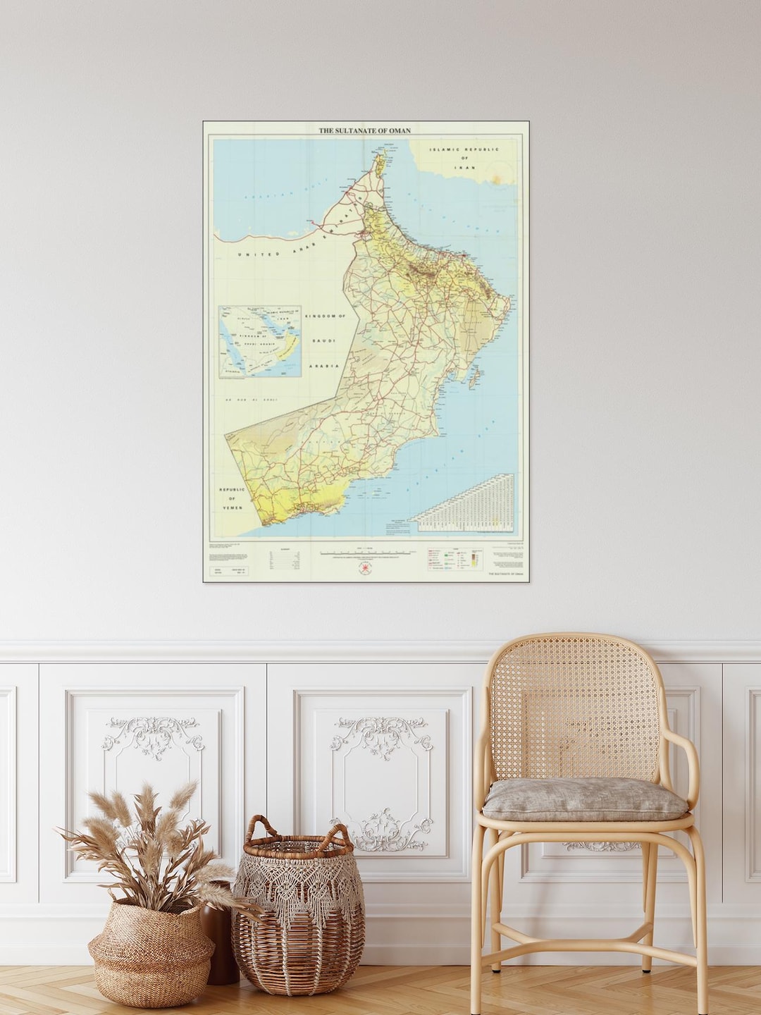 1994 Map of the Sultanate of Oman Middle Eastern Geography Vintage ...