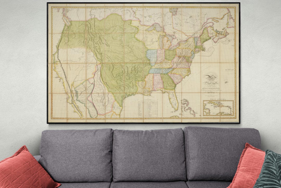 1816 John Melish Map of the United States of America Historical ...