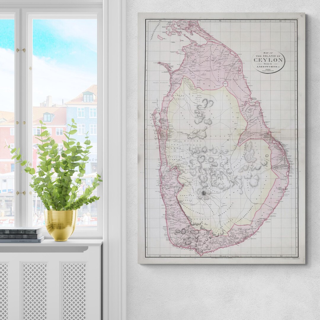 1805 Map of Sri Lanka – Historic Colonial-era British Ceylon ...