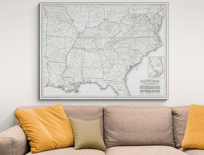 1863 Military Map of the Southern United States – American Civil War ...