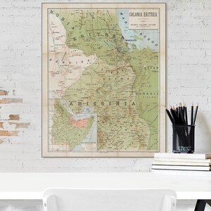 1895 Map of Eritrea Africa Historical East African Geography Vintage ...