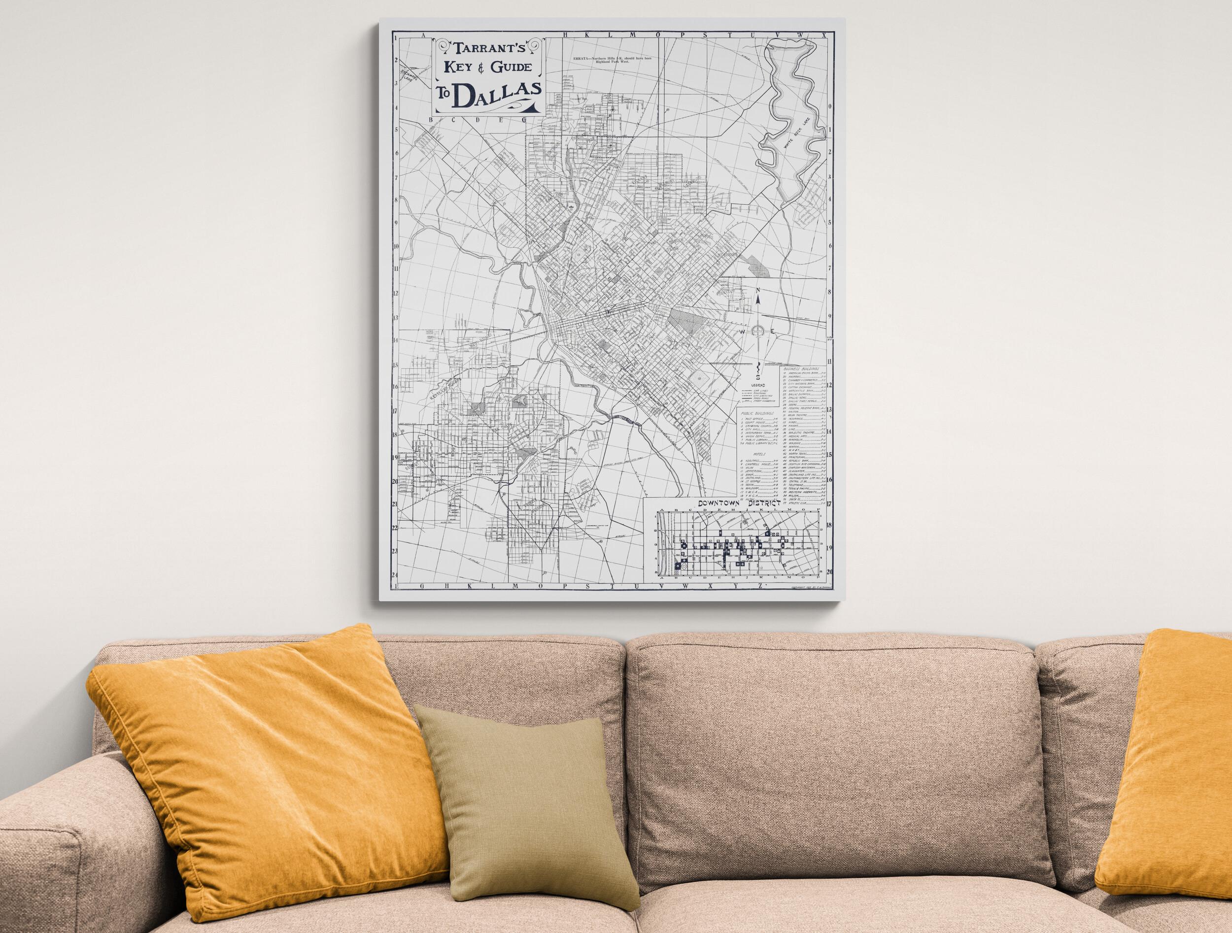 1925 Map of Dallas Texas – Detailed Historical City Map Showing Streets ...