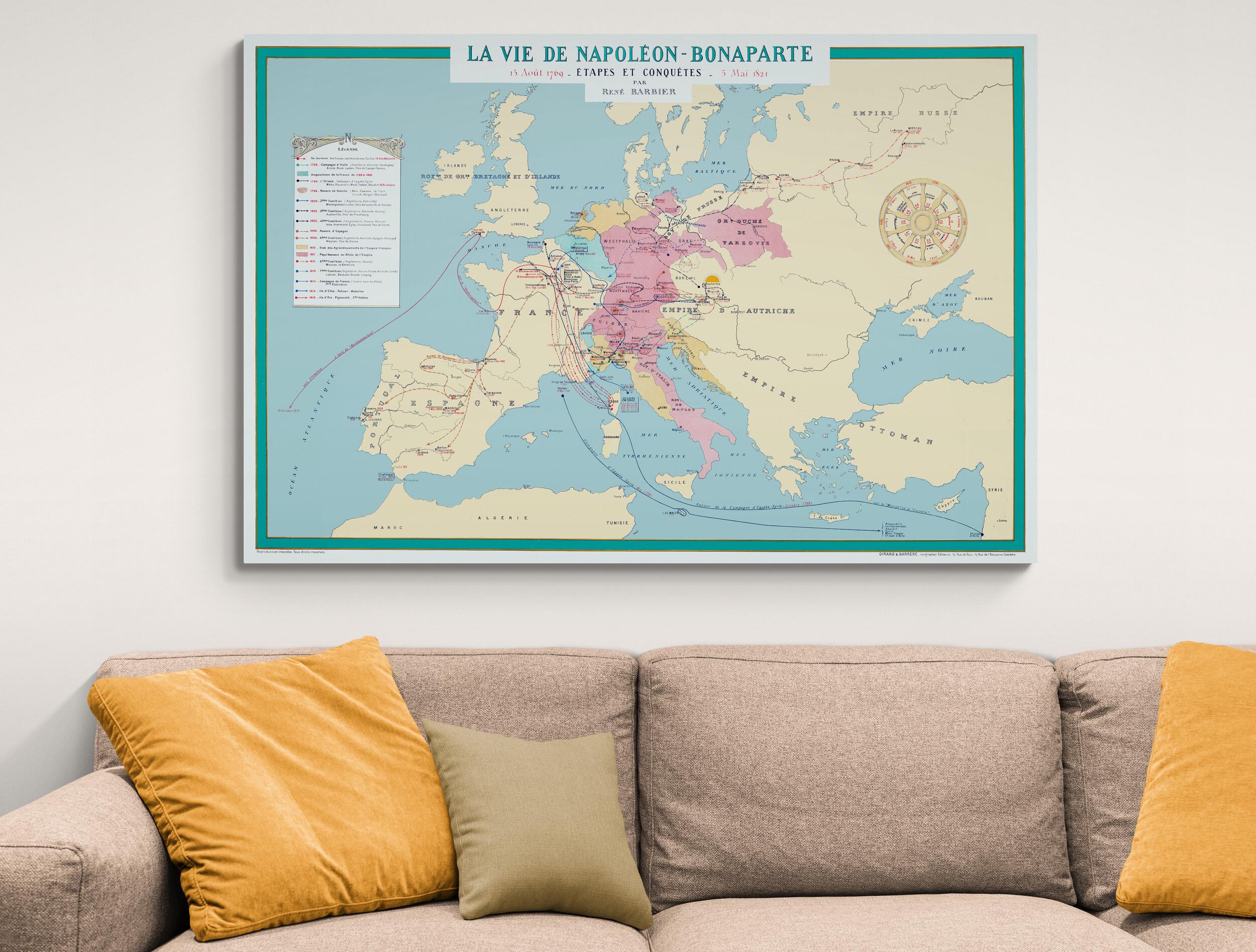 Map of Napoleon’s Conquests – Historic French Empire Campaigns Map ...