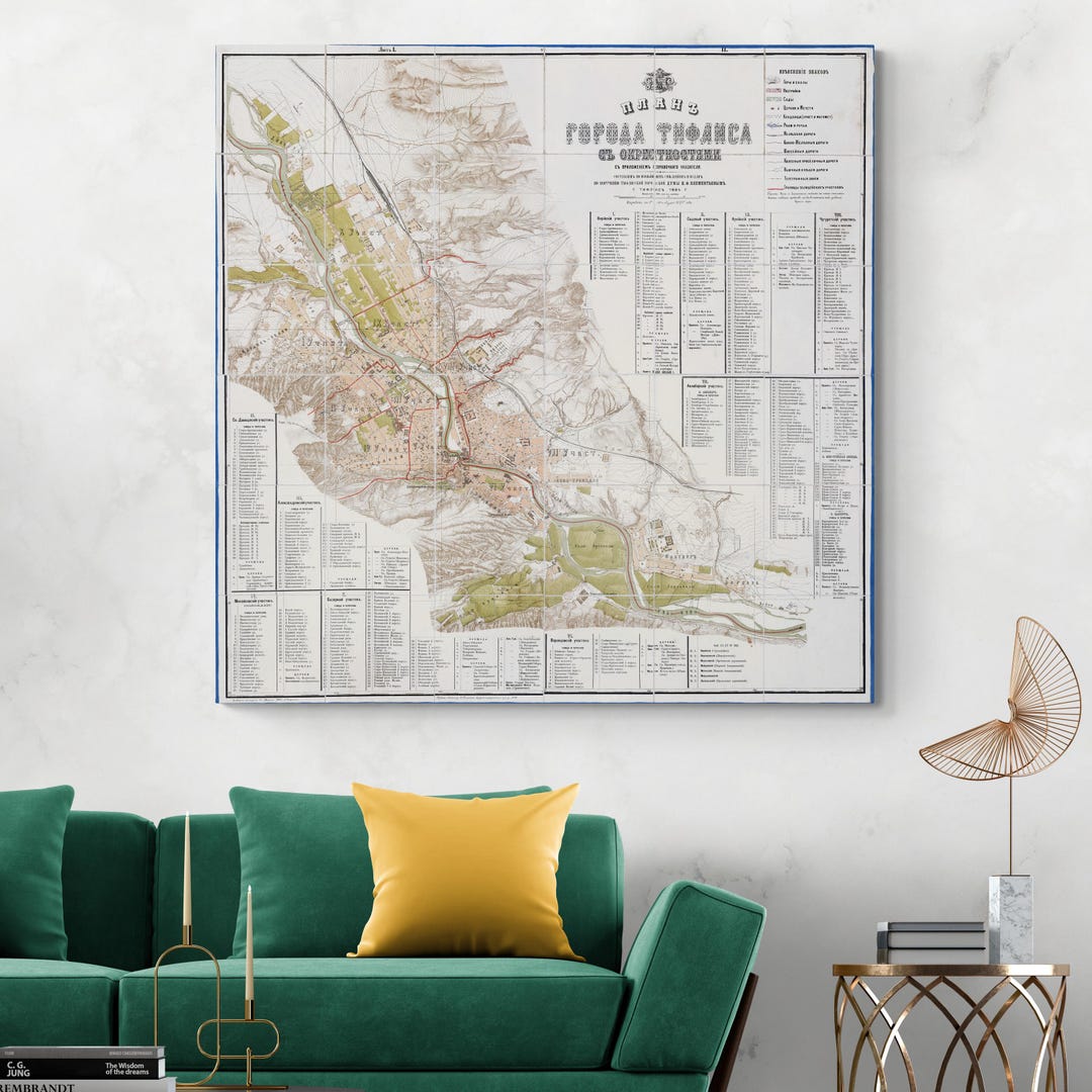 1887 Map of Tbilisi Georgia – Imperial Russian Map of Caucasus Capital ...