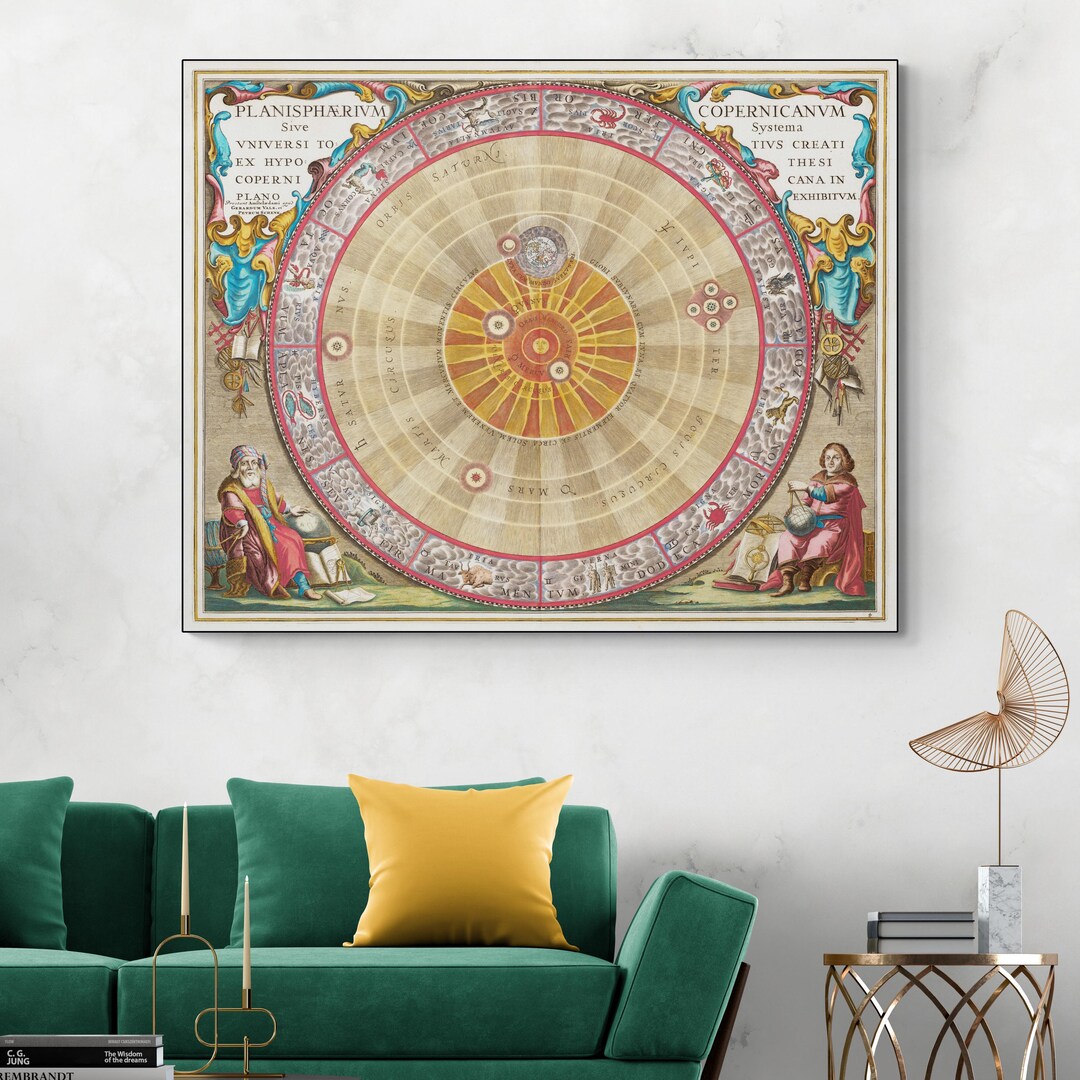 17th Century Cellarius Celestial Chart – Copernican Heliocentric Solar ...