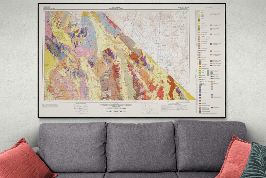 Geological Map of Death Valley California Desert Historical American ...