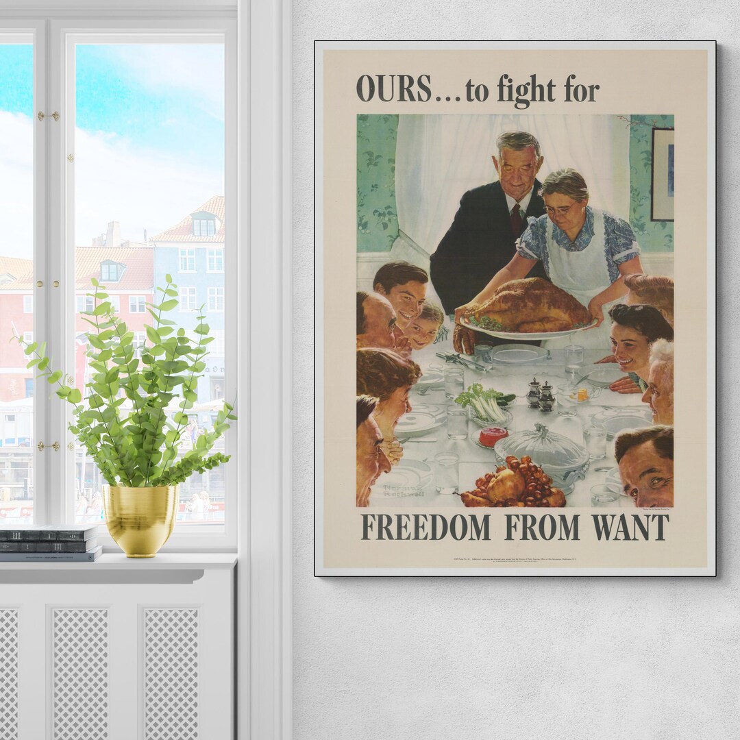 1943 Norman Rockwell “freedom From Want” – Second World War OWI Poster ...