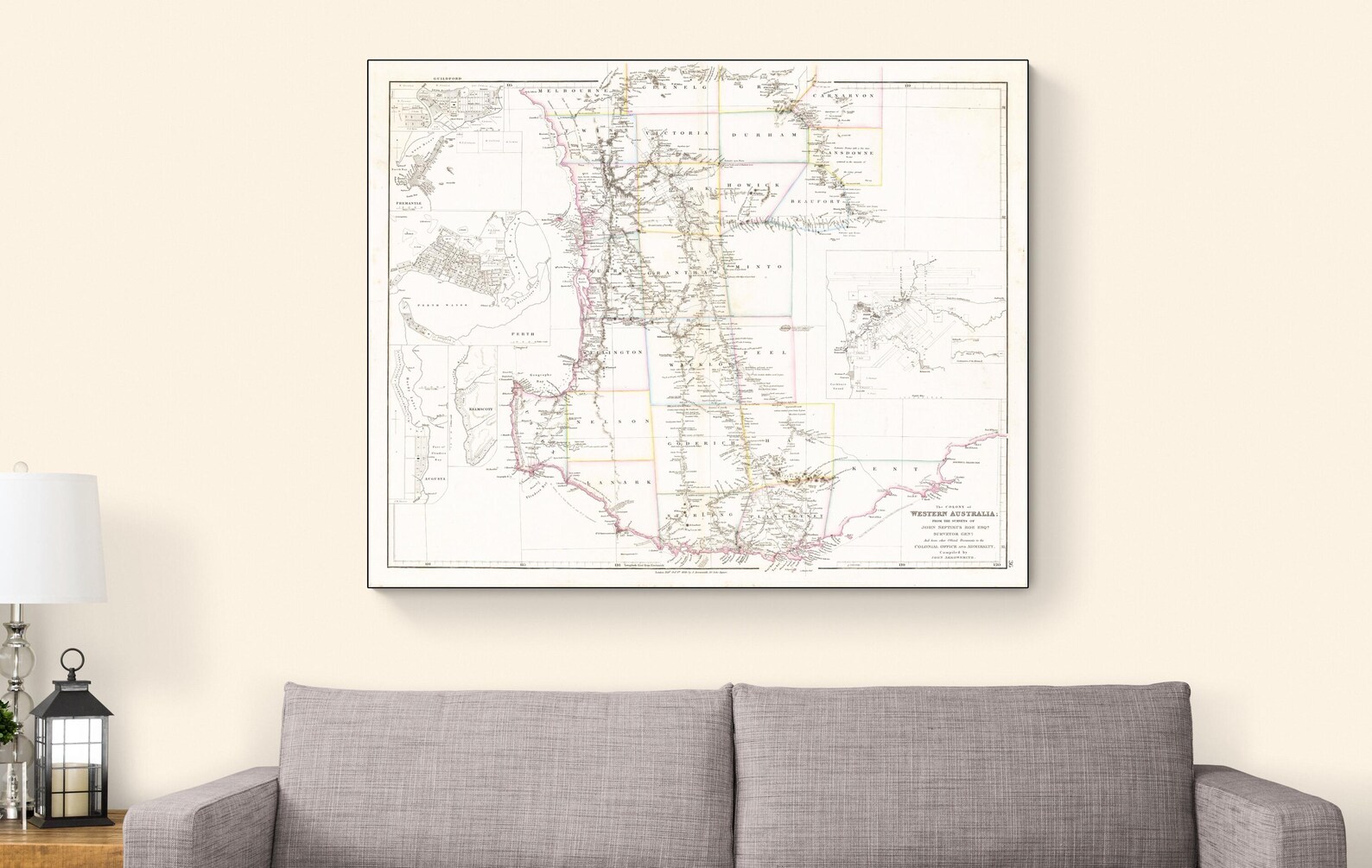 1839 Map of Western Australia – Early 19th Century Colonial Cartography ...