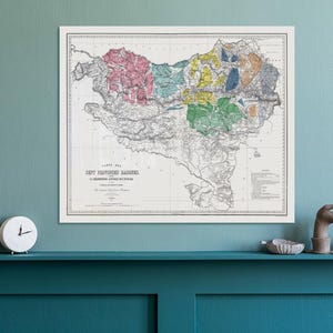 1863 Linguistic Map of Basque Country in Spain and France Historical ...