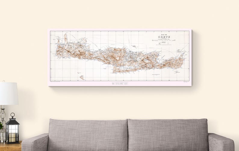 1905 Map of Crete – Historic Greek Cartography Depicting Political ...