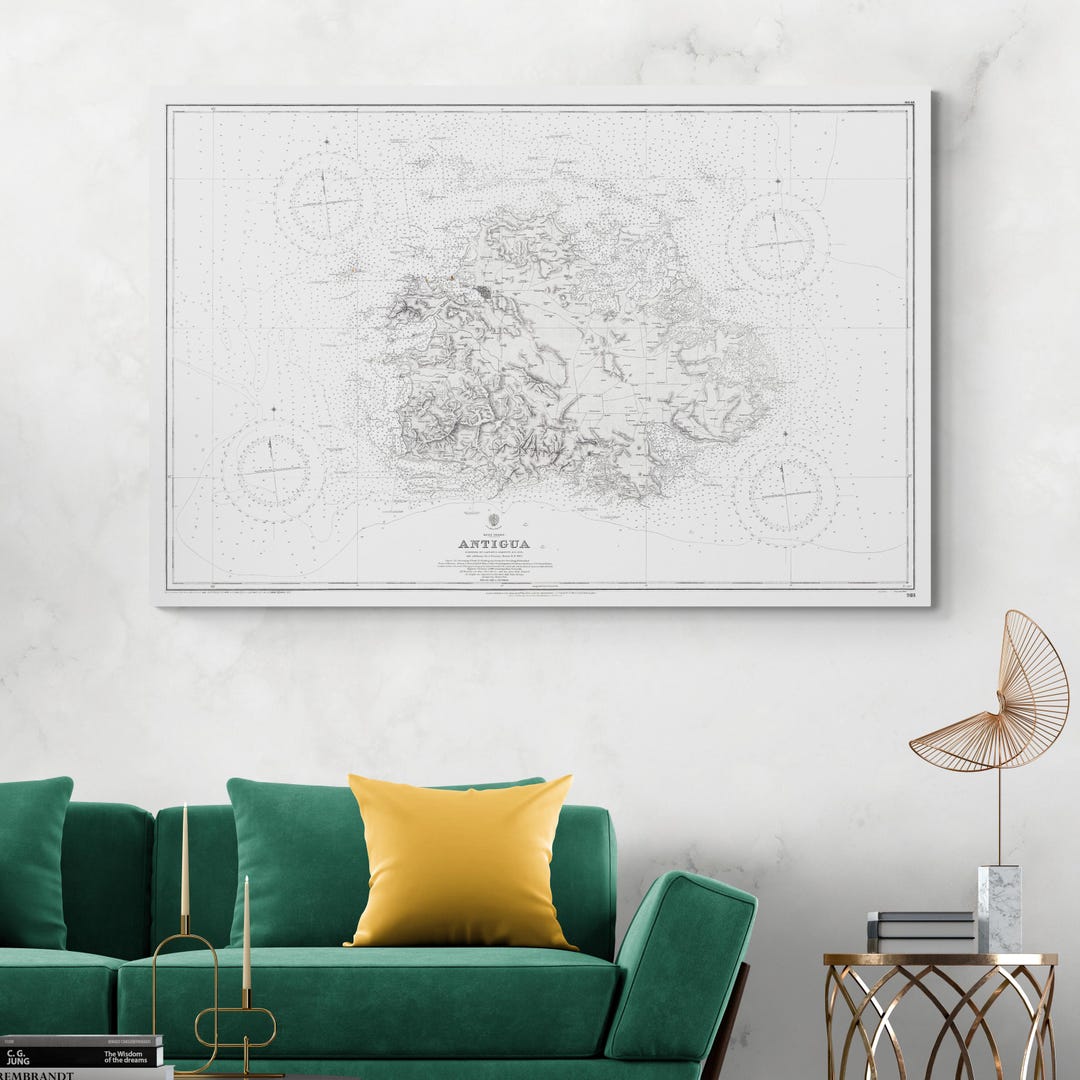 1886 British Admiralty Map of Antigua – Historic Maritime Survey ...