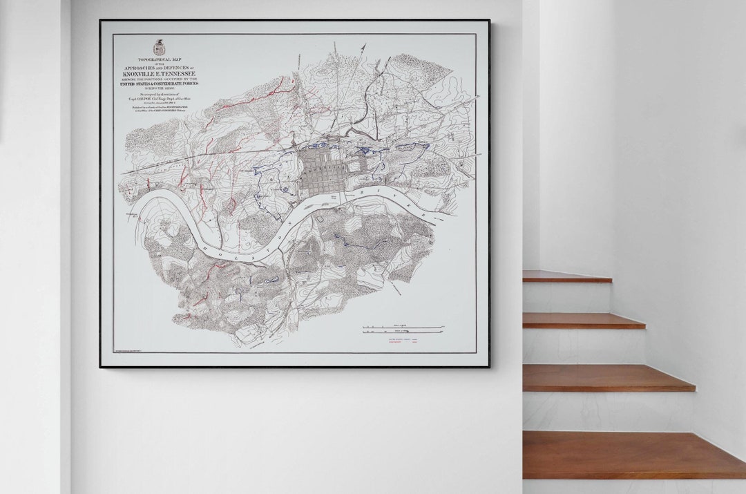 Military Plan Map of the Siege of Knoxville Tennessee Historical Civil ...