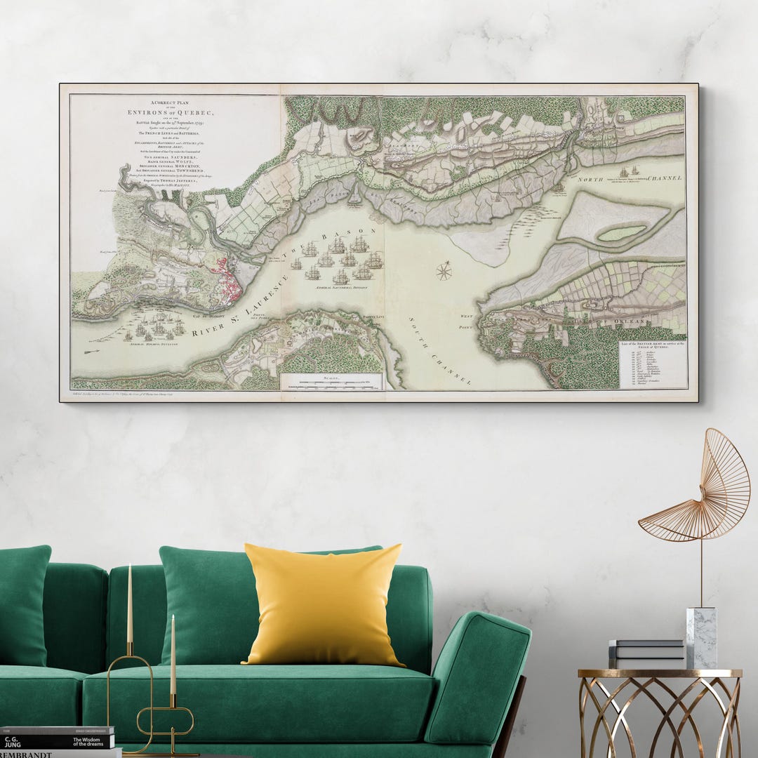 1759 Military Map of the Battle of the Plains of Abraham – French and ...