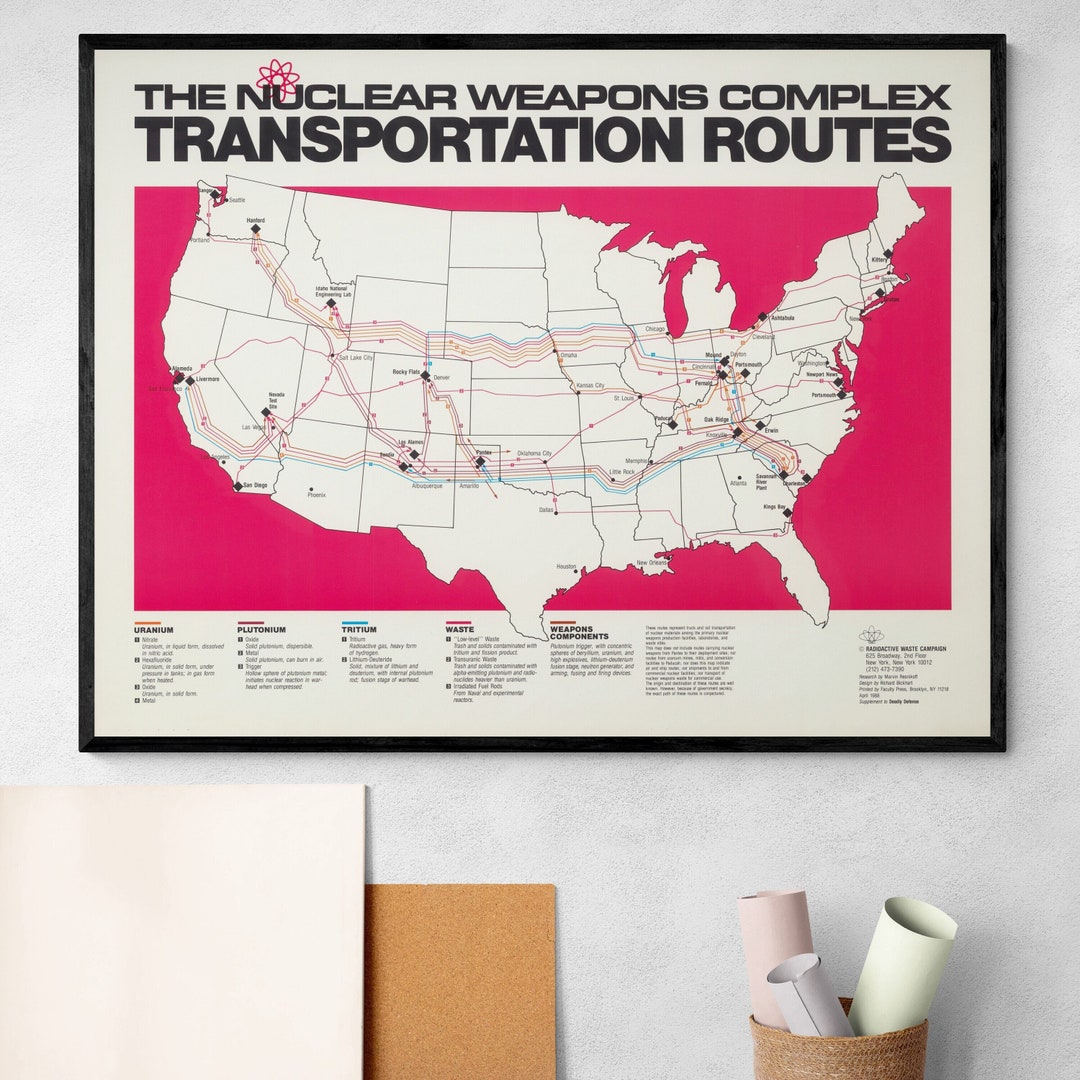 Map of Nuclear America Atomic Nuclear Weapons Cold War - Etsy