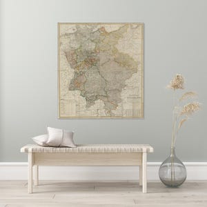 1810 Map of Confederation of the Rhine French Empire Napoleonic Europe ...
