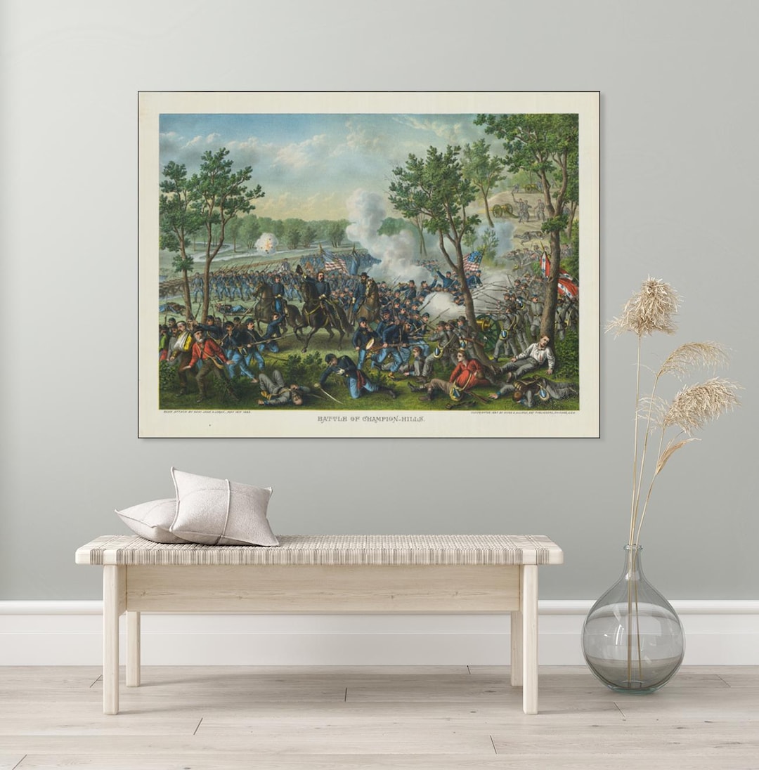 1863 Battle of Champion Hill Civil War Illustration Vintage American ...