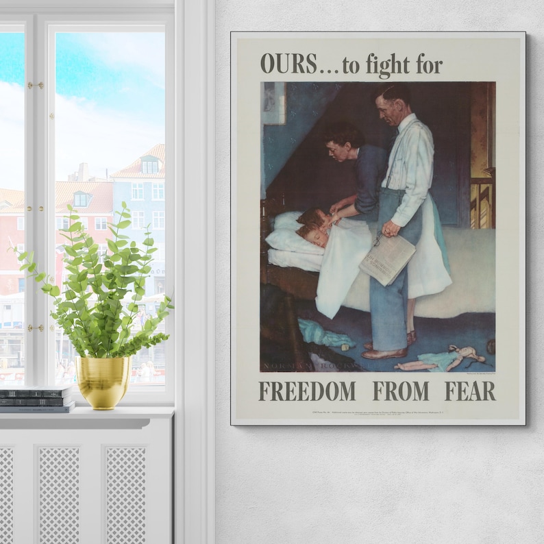 1943 Norman Rockwell “freedom From Fear” – WWII OWI Poster From Fdr’s ...
