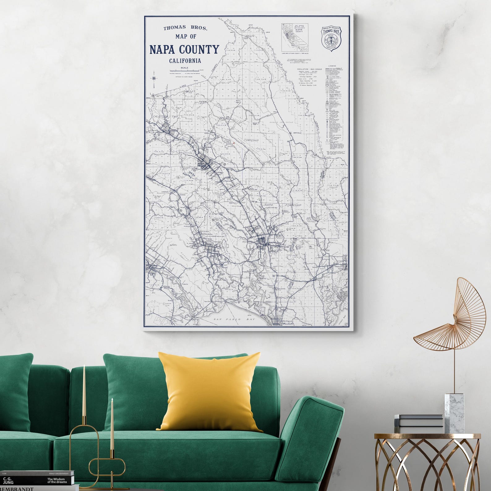 1940 Map of Napa County California – Detailed Vintage Survey Map ...