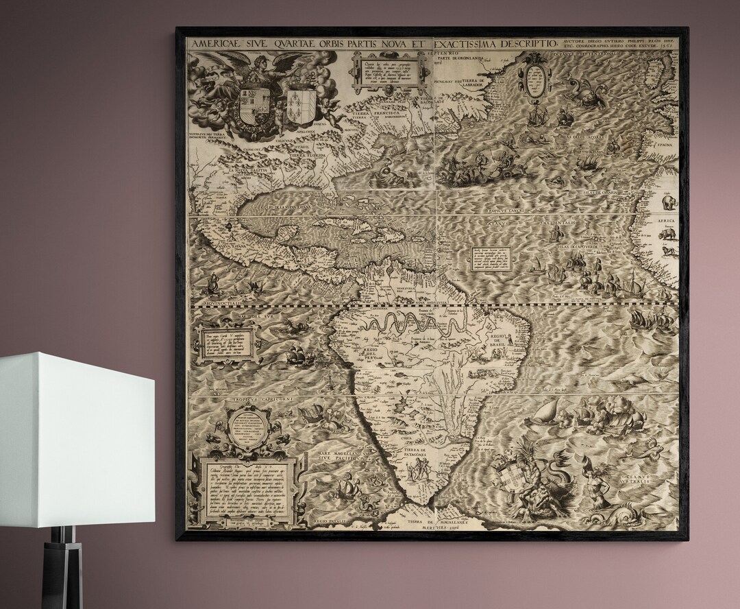 1562 Diego Gutiérrez Map of South America First Earliest Map - Etsy