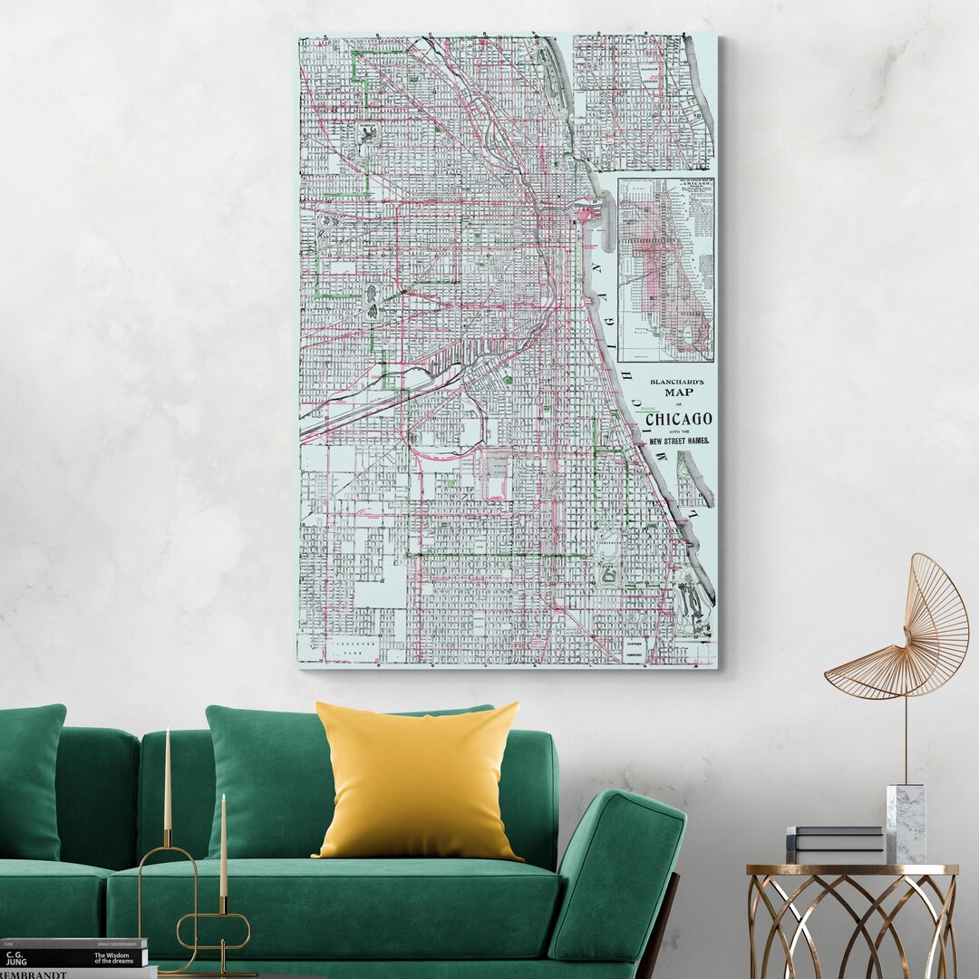 1909 Map of Chicago Illinois American Cartography History Decor Poster ...