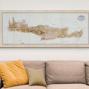 1891 Ottoman Turkish Military Map of Crete – Historic Greek Island ...