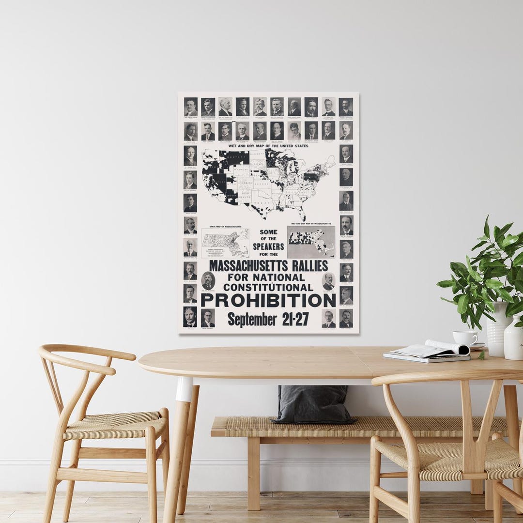 1919 Wet and Dry States Map of the United States American History ...