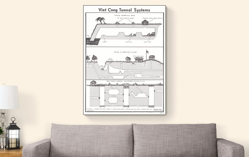 1966 U.S. Army Training Poster – Viet Cong Tunnel Systems in Vietnam ...