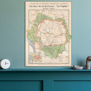 Wine Map of Cognac France Historical French Viniculture Geography ...