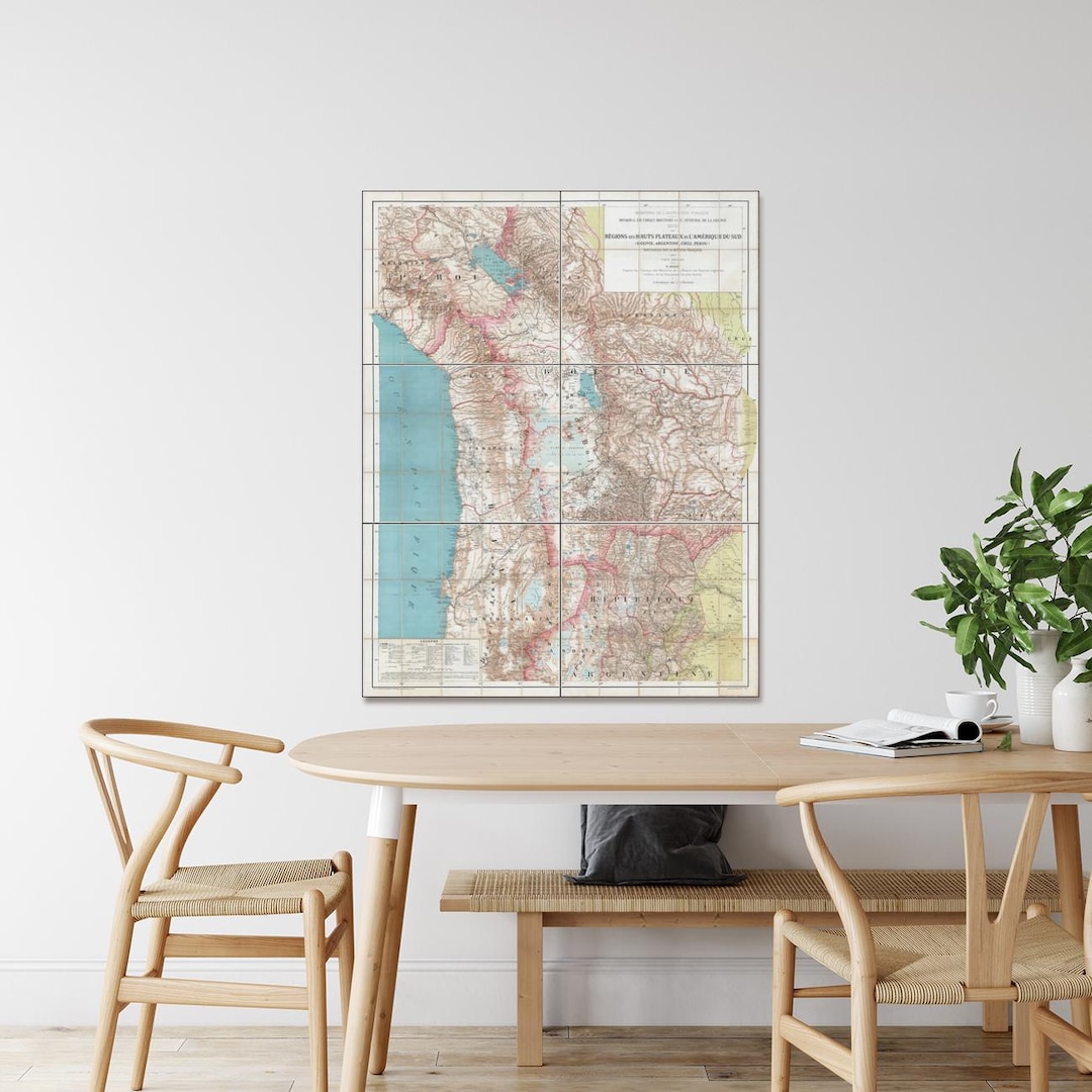 1905 First Scientific Map of the Andes Mountains South American ...