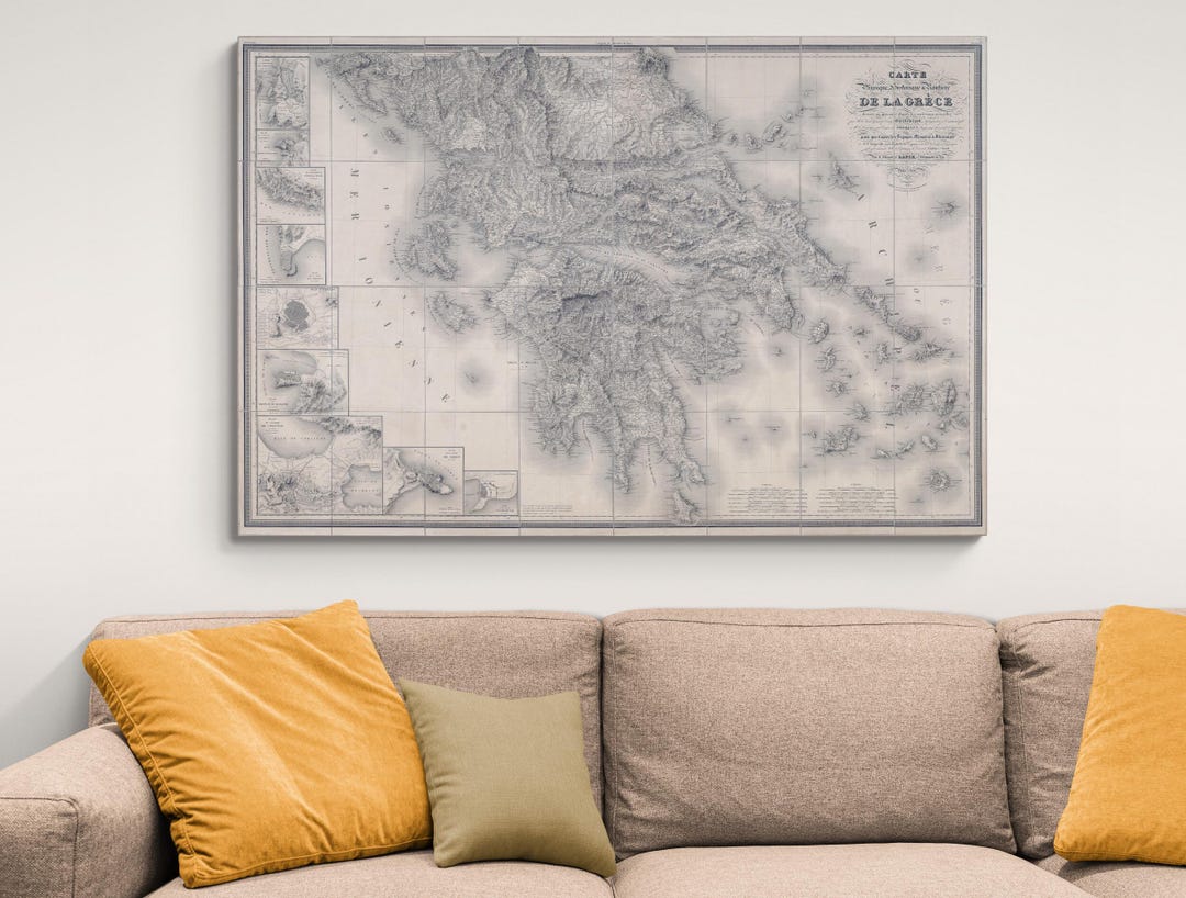 1826 Map of Greece – Historic Post-ottoman Map Showing Regions, Islands ...
