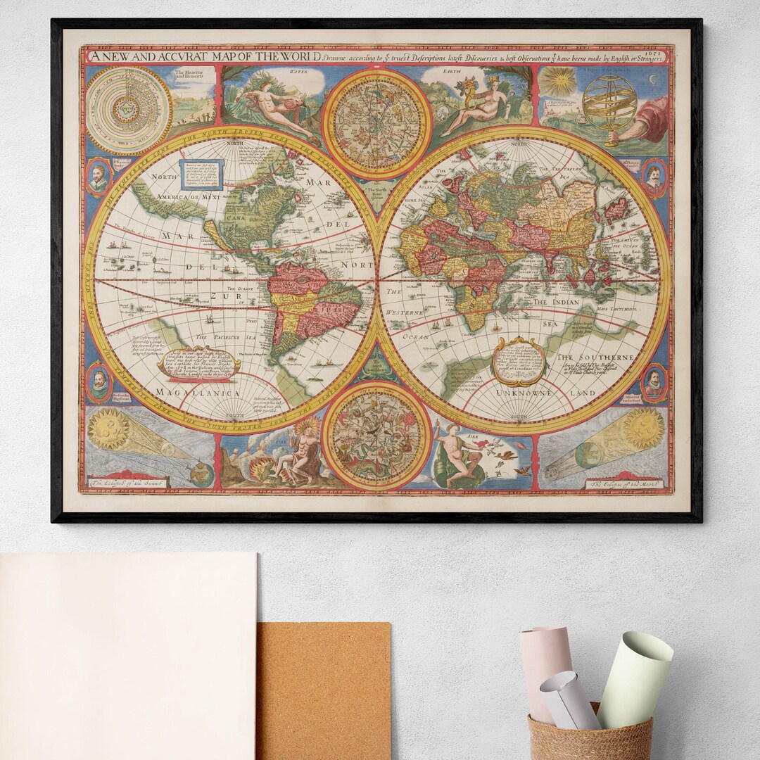 1651 John Speed World Map Earliest English Language World Map History