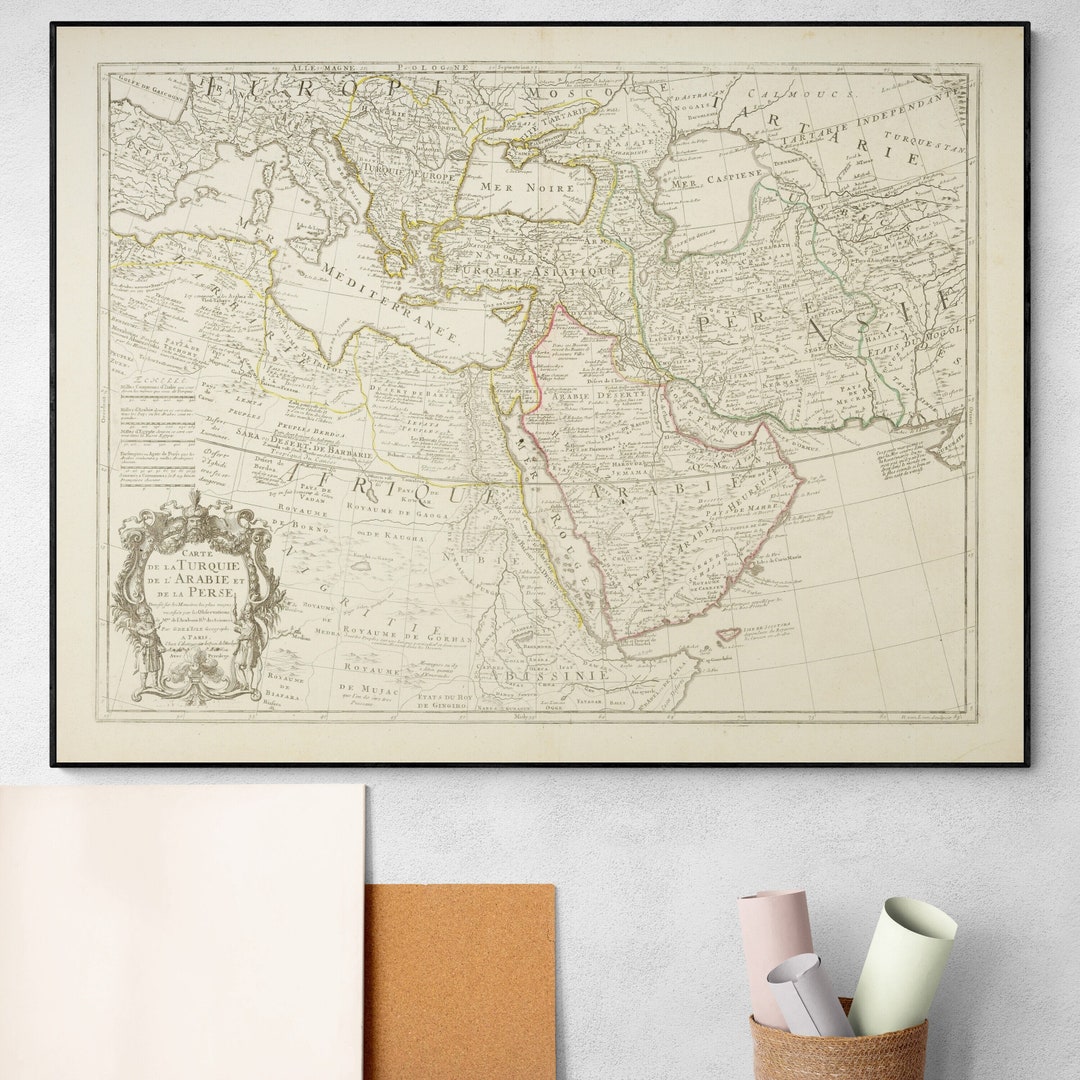 1701 Map of the Ottoman Empire in Africa, Europe and Asia Historical ...