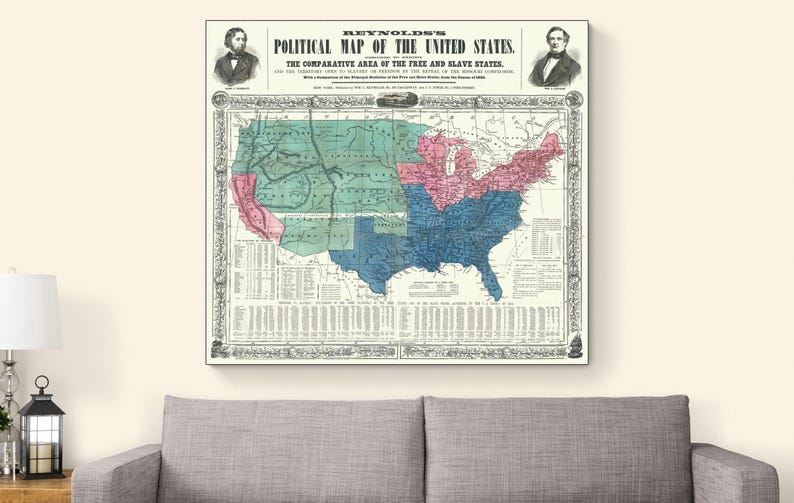 1856 Reynolds Political Map of the United States – Anti-slavery ...