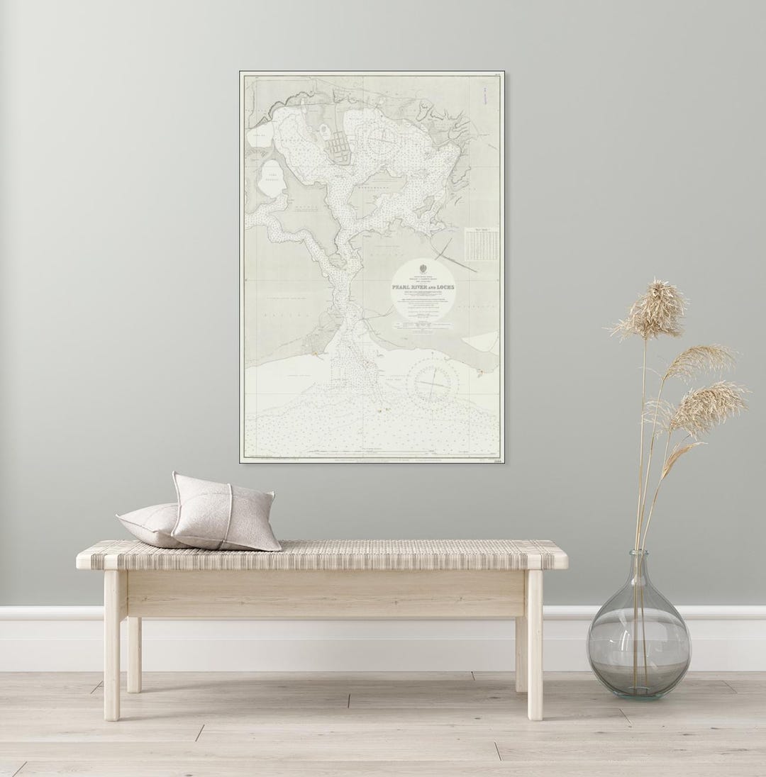 1920 Sea Chart Map of Pearl Harbor Hawaii American Military Geography ...