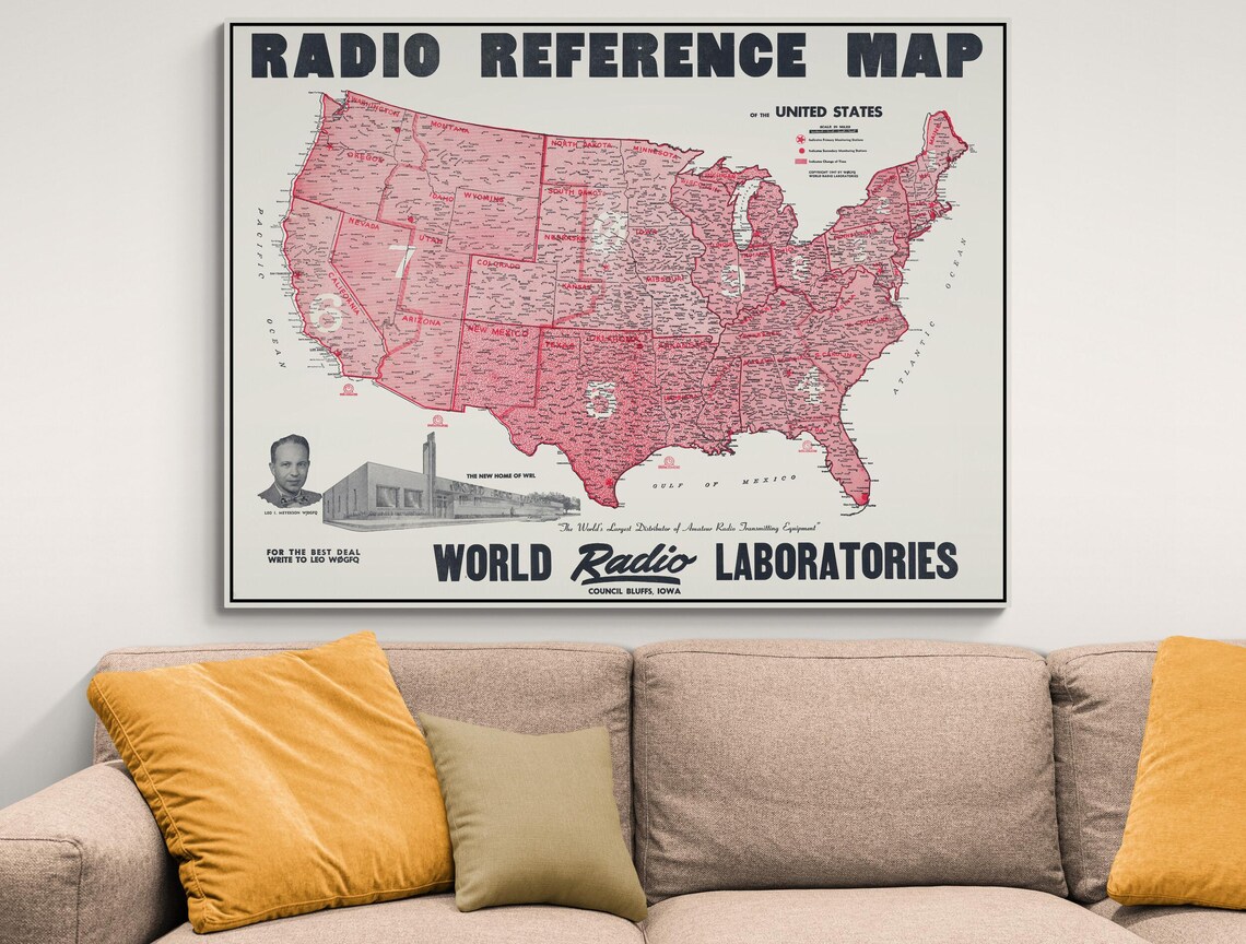 1947 Radio Map of the United States – Postwar Broadcast Coverage Map ...
