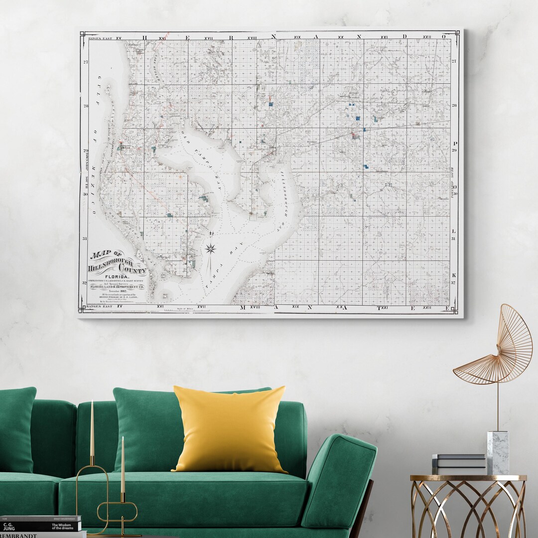 1882 Map of Hillsborough County Florida – Late 19th Century County Map ...