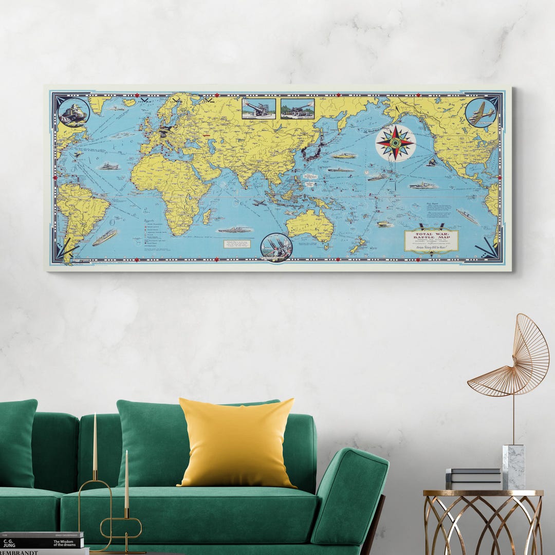 1942 Total War Battle Map World War 2 Military Naval, Air and Ground ...